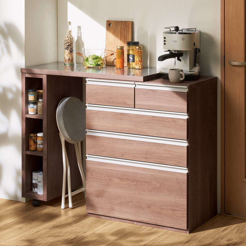 幅調節可能！スライド伸長式カウンター 幅91～126cm 引き出しタイプ 通販 - ディノス