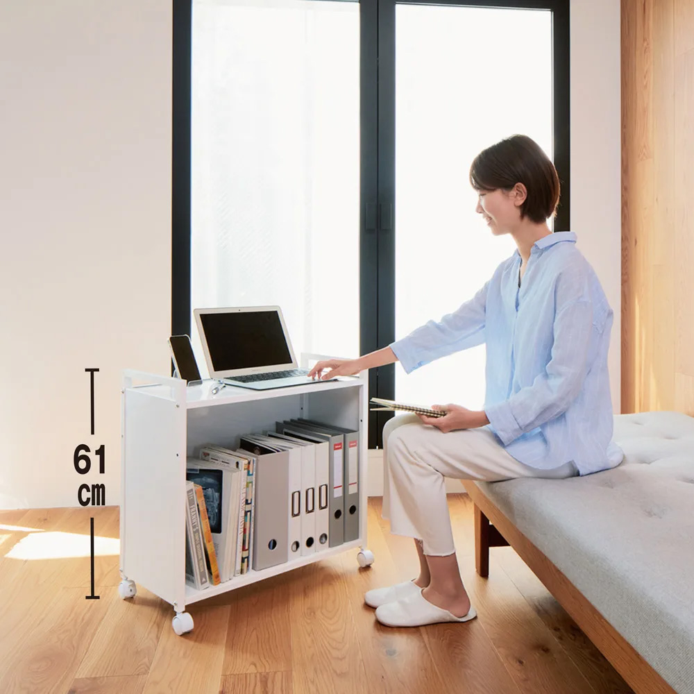 ≪幅65cm≫ 総耐荷重約50kg 全部隠せる頑丈ワゴン ロータイプ ディノス