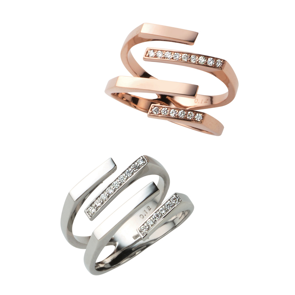 Pt/K18 0.12ct ダイヤ デザイン リング ディノスANAmall店