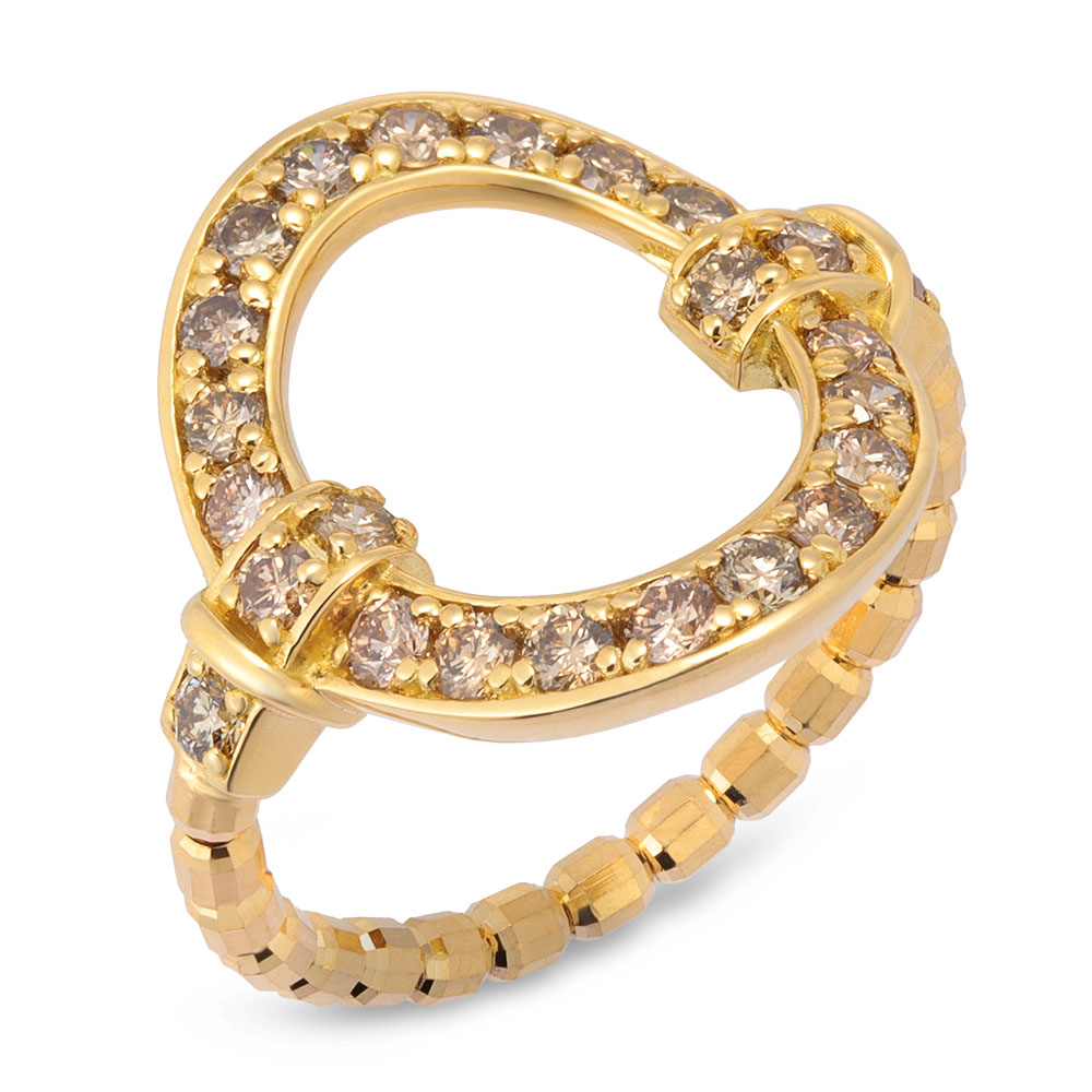 K18 0.6ctブラウンダイヤ ストレッチリング ディノスANAmall店