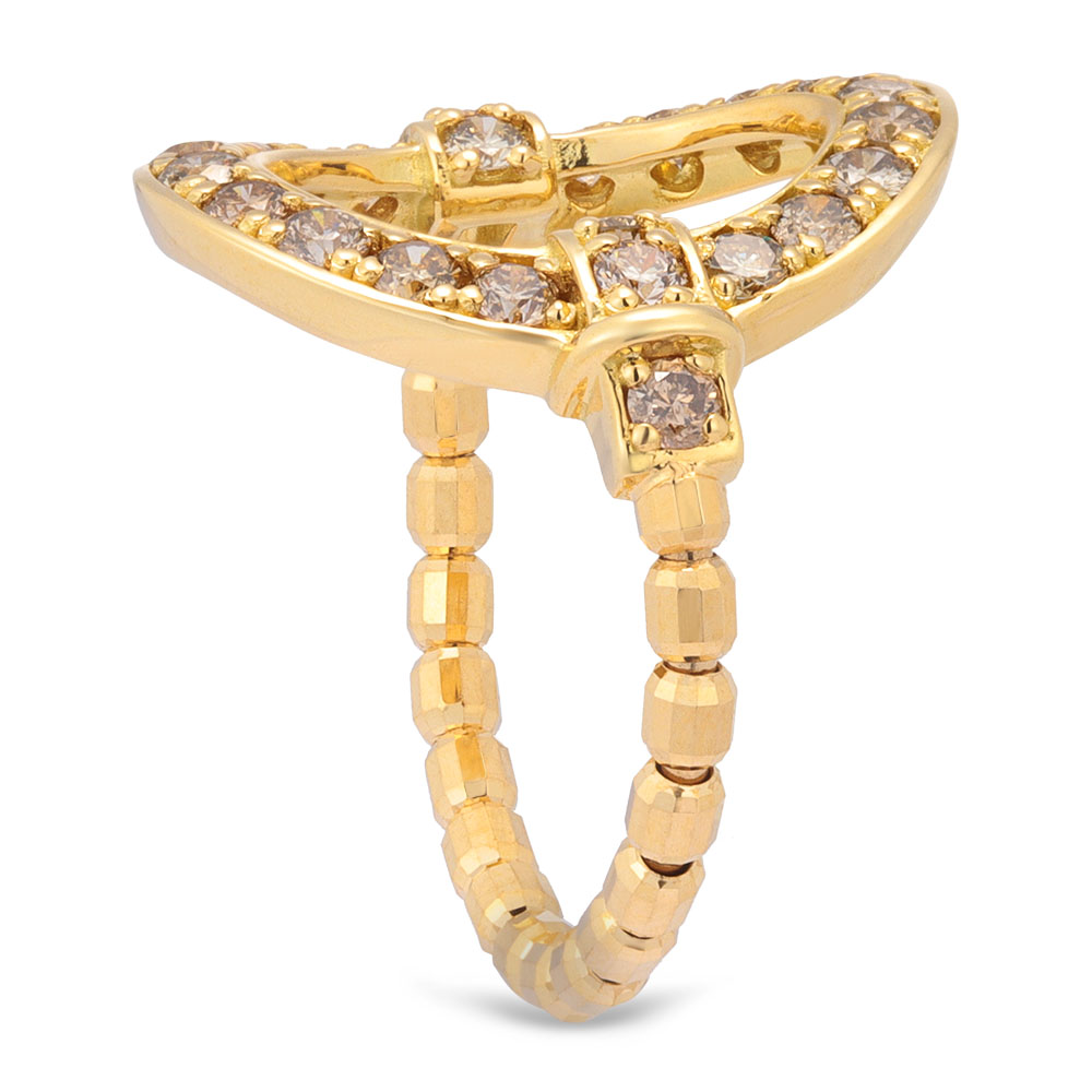 K18 0.6ctブラウンダイヤ ストレッチリング ディノスANAmall店