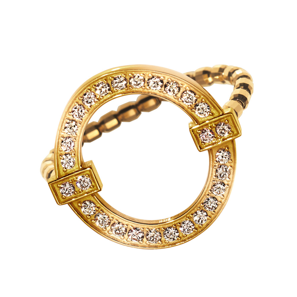 K18 0.6ctブラウンダイヤ ストレッチリング ディノスANAmall店