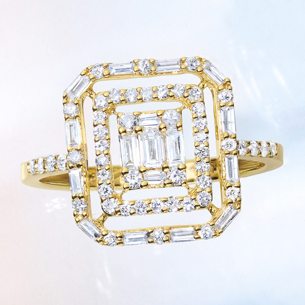 K18 0.7ctバゲットダイヤ リング ディノスANAmall店