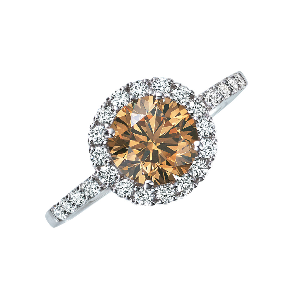 Pt 2ctブラウングレードダイヤ リング 通販 - ディノス