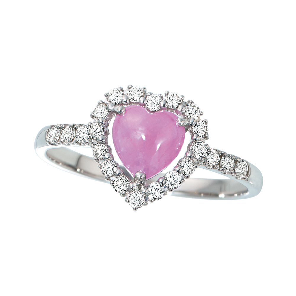 グリーンランドルビー Pt カボションリング Pt 1ctピンクサファイア ハートリング 通販 - ディノス