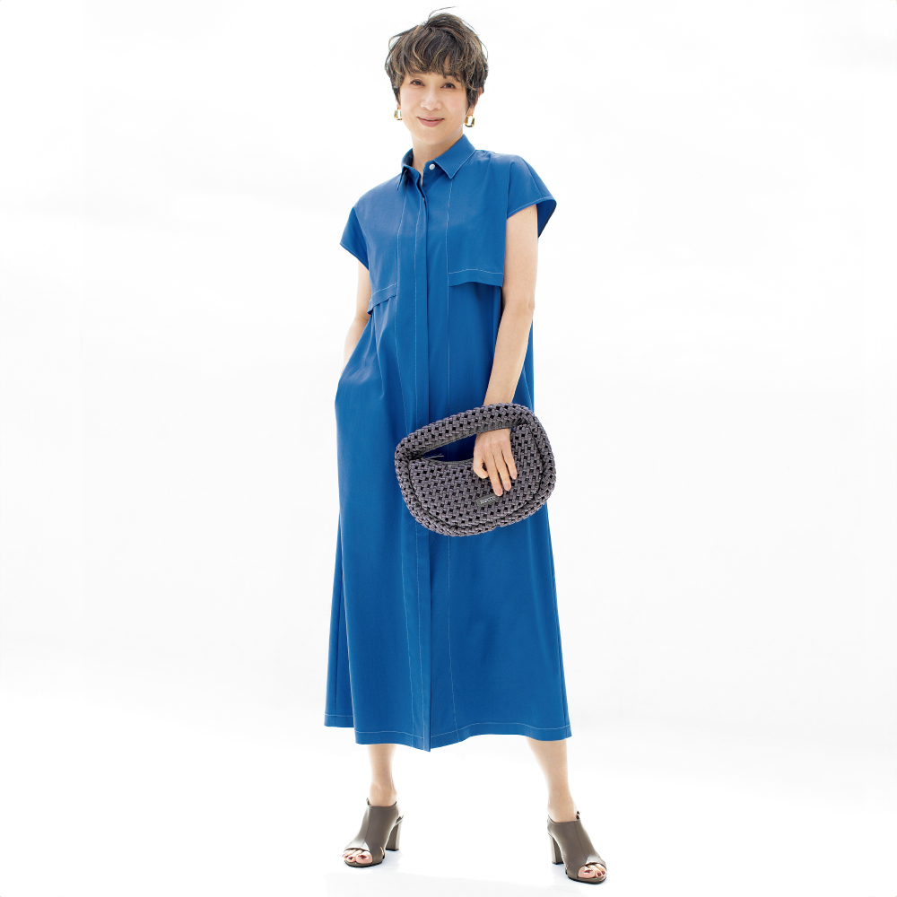 配色ステッチ使い レイヤード風ワンピース 通販 - ディノス